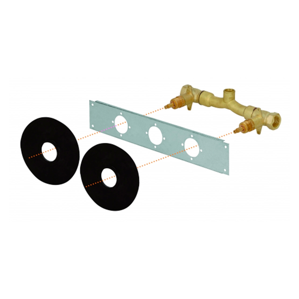 Threadable shower mixer kit 1/2" x diameter 15 weldable with 60cm ...