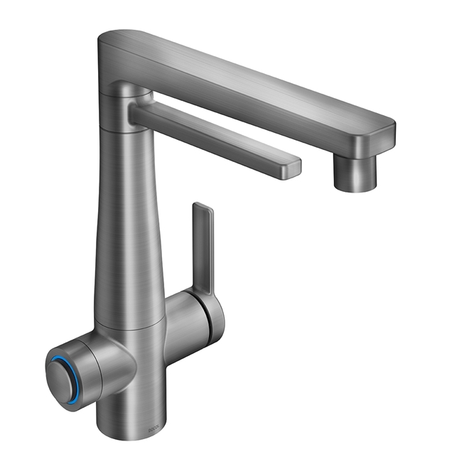 Kitchen faucet with Docol Vitalis brushed graphite water purifier - Docol